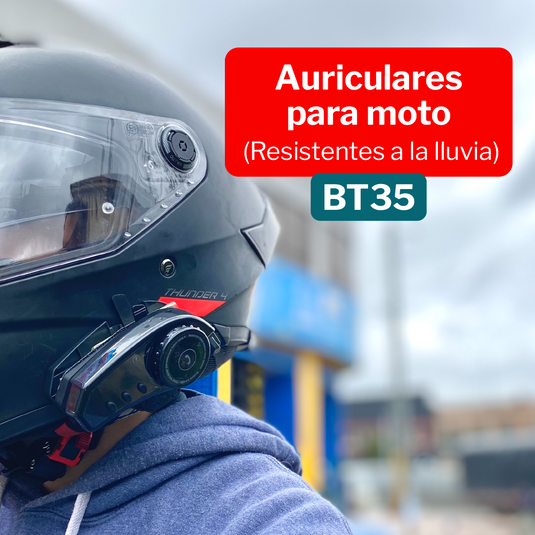 Audífonos Bluetooth Recargables P/Casco Moto Estéreo BT35 ¡Envio Grati